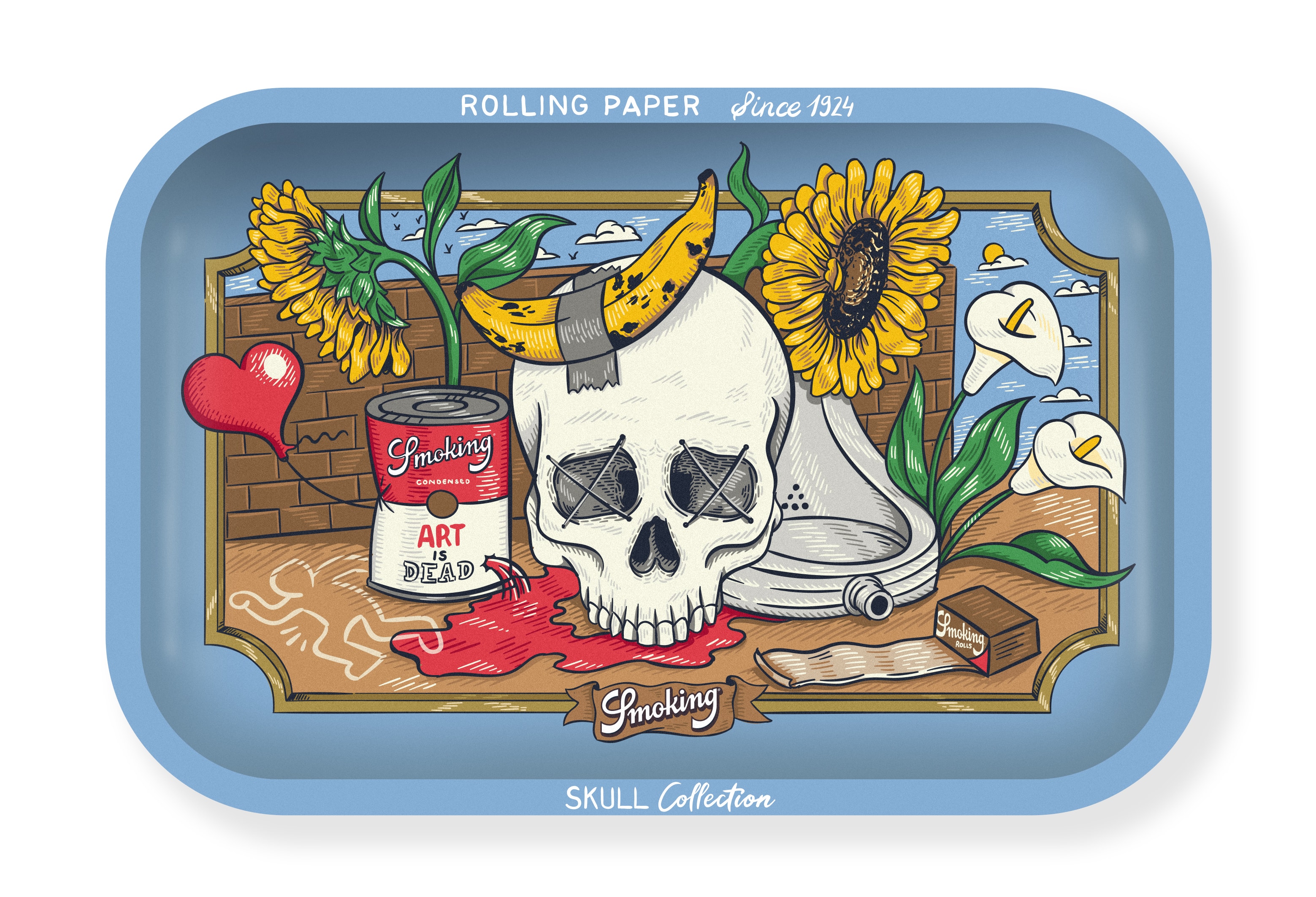 Art is Dead Skull Rolling Tray | Smoking paper
